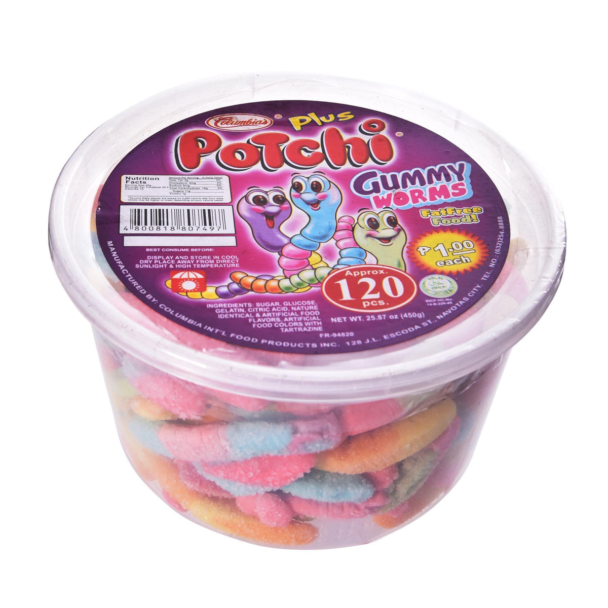POTCHI PLUS GUMMY WORMS JAR (100S) – Nesabel Online – Branch